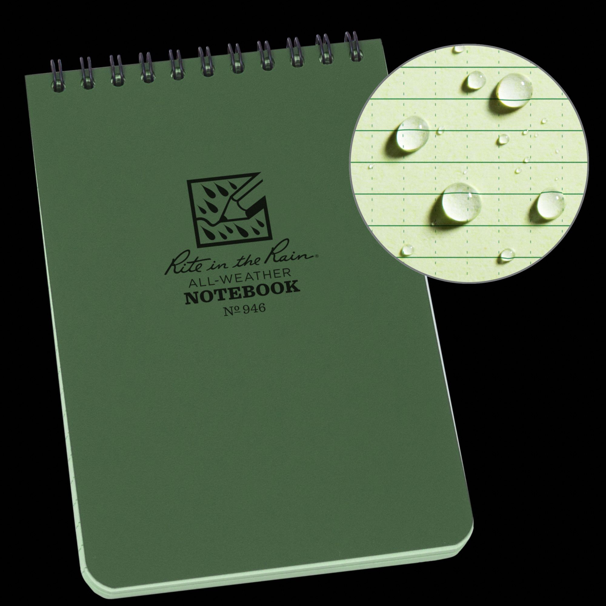 RITE IN THE RAIN All Weather Notebook: 4 in x 6 in Sheet Size, Green ...