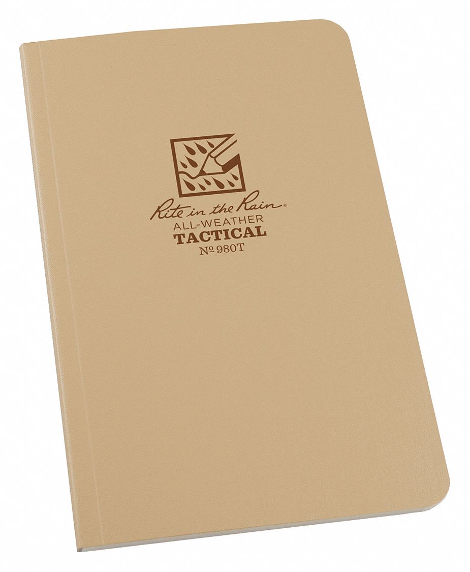 RITE IN THE RAIN, 4-5/8 in x 7-1/4 in Sheet Size, Tan, All Weather ...