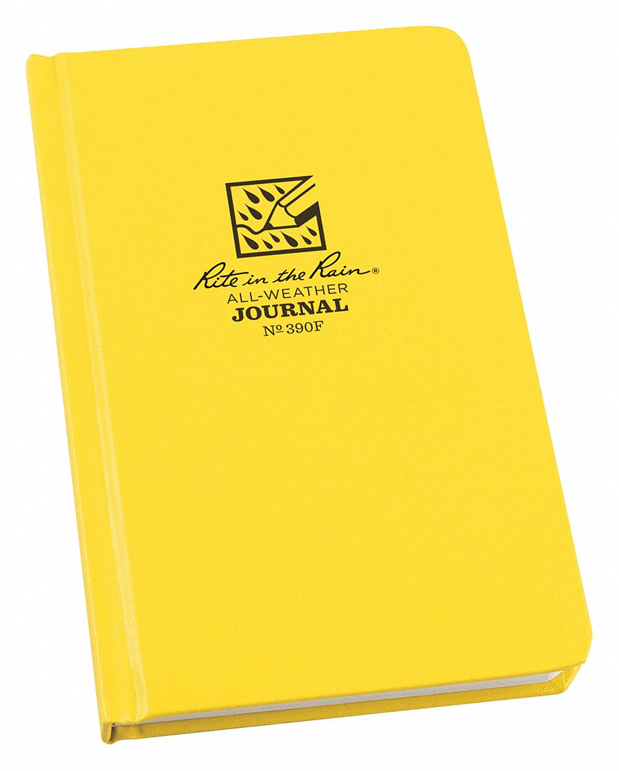 RITE IN THE RAIN, 4-3/4 in x 7-1/2 in Sheet Size, Yellow, All Weather ...