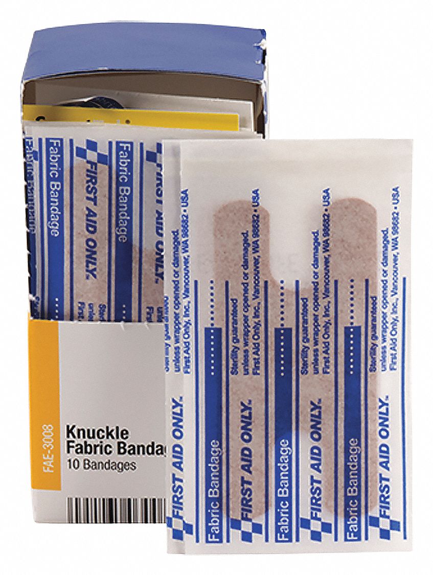FIRST AID ONLY, Knuckle Bandages, 1 1/2 in Wd, Adhesive Bandage - 3WHR3 ...