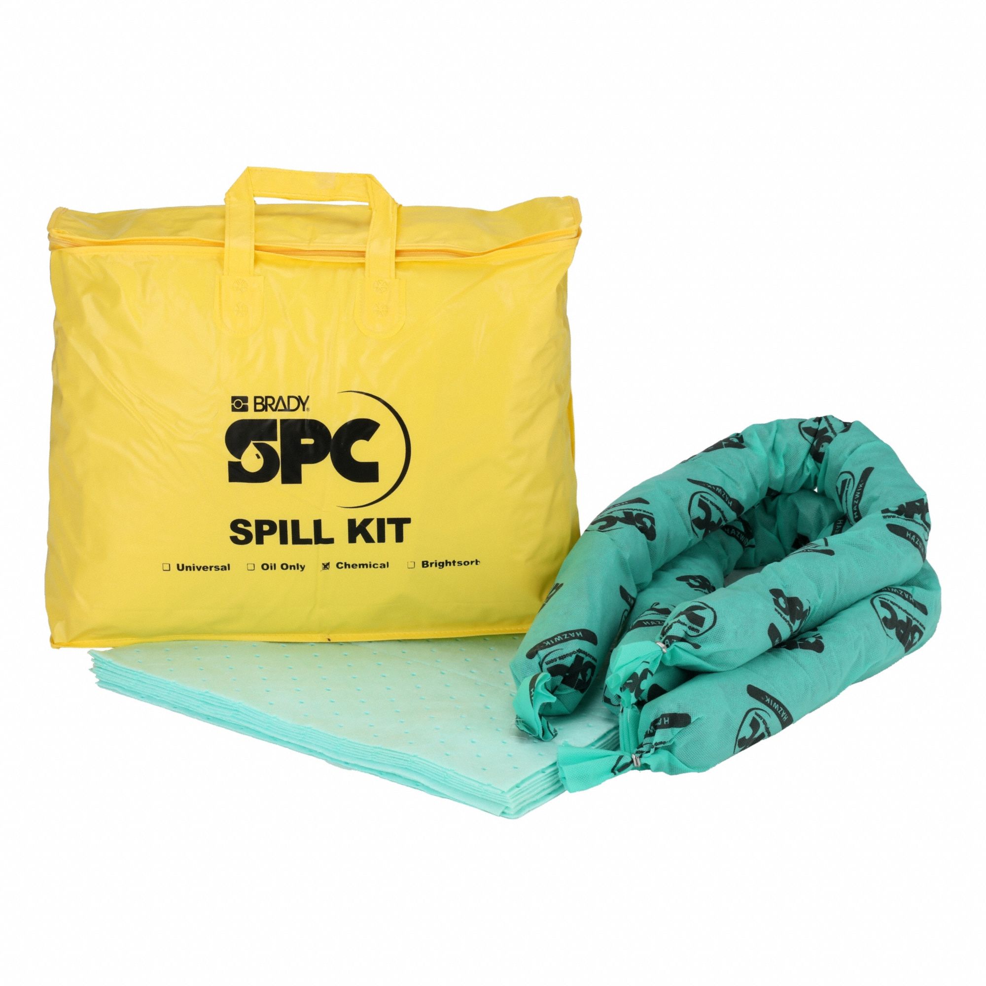 BRADY SPC ABSORBENTS, Bag, 5 gal Volume Absorbed Per Kit, Spill Kit ...