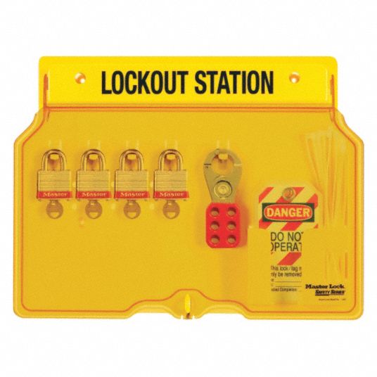 Lockout Station, Filled, General Lockout/Tagout, 12-1/4" x 16" - Grainger