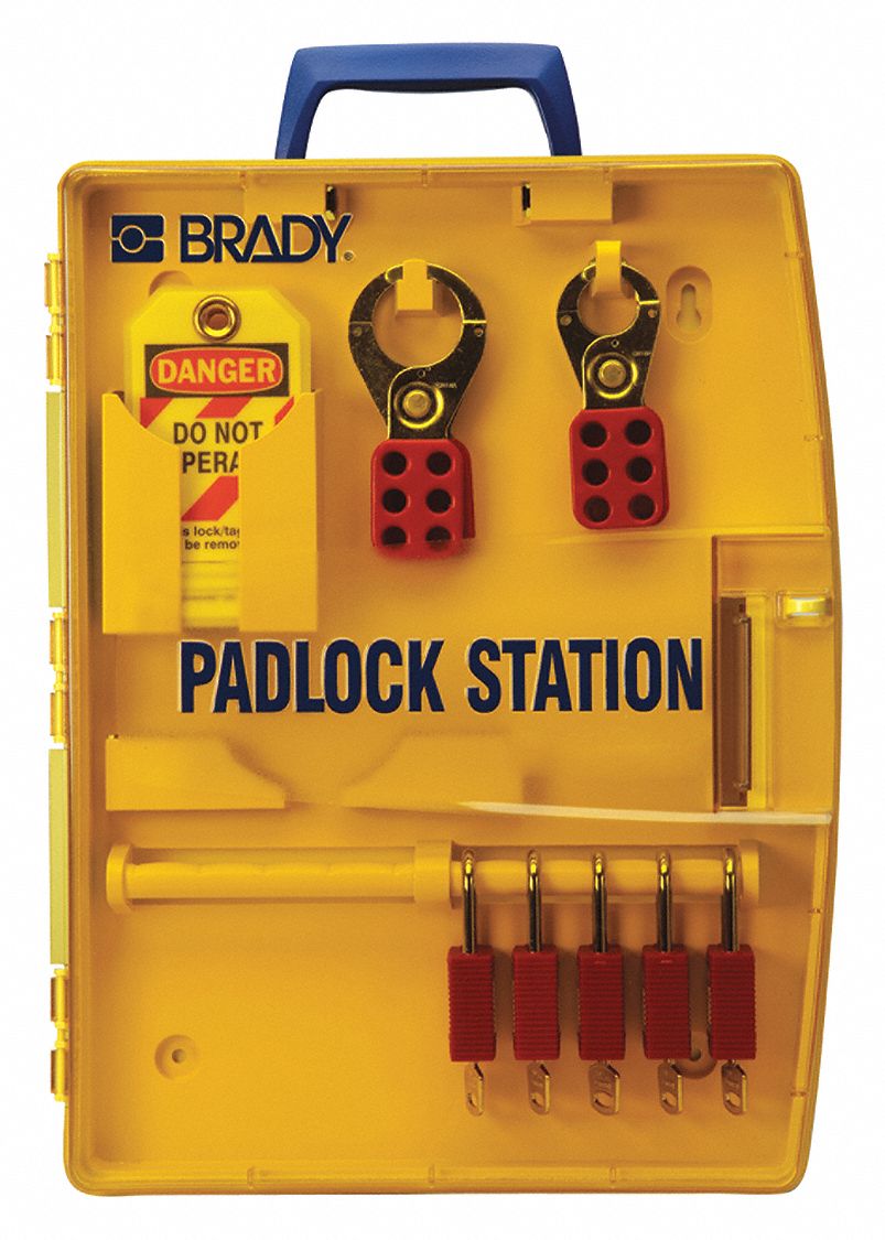 BRADY, Padlock Station, Keyed Different Padlocks, Lockout Station ...