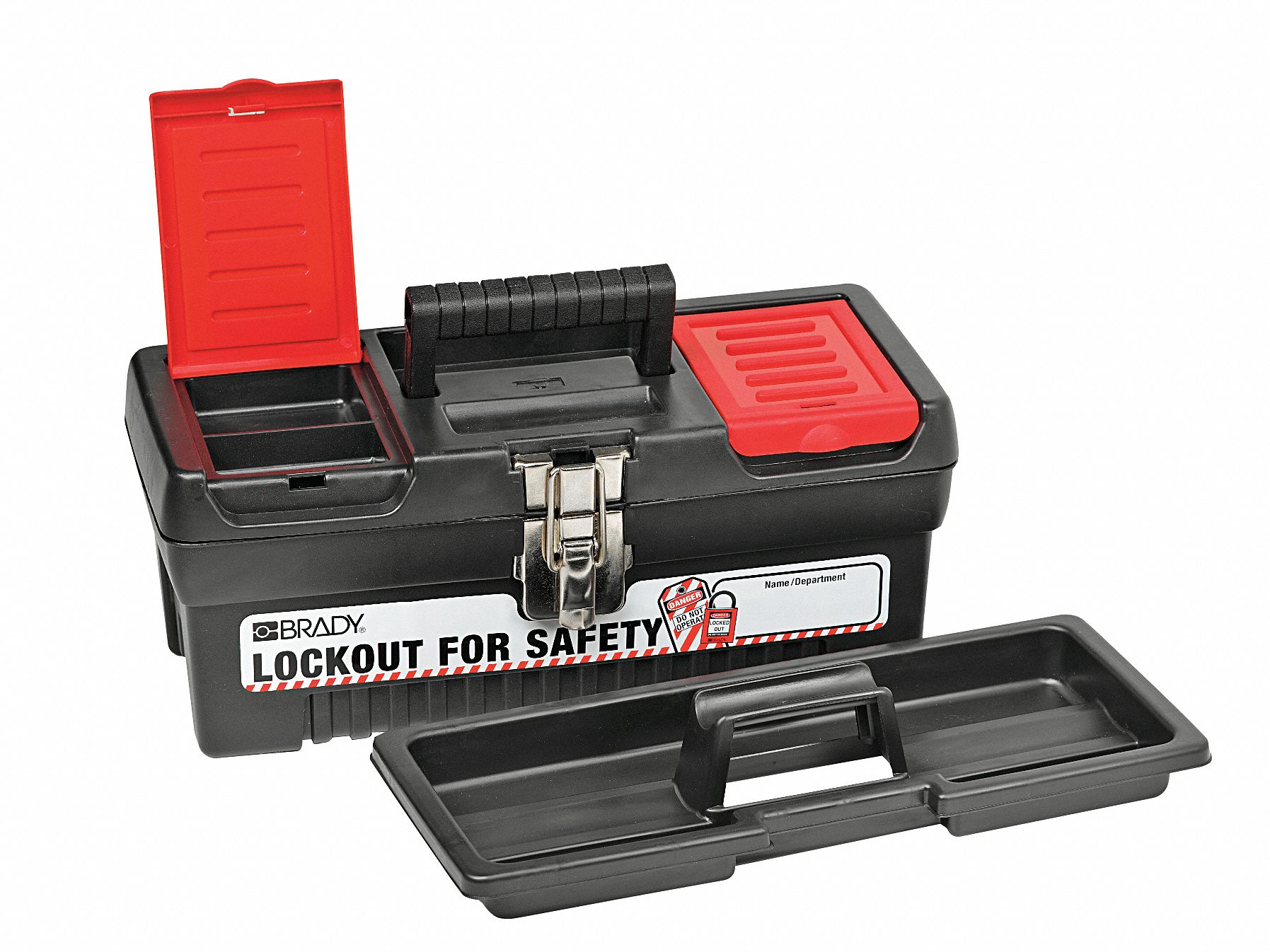 Lockout Tool Box, Tool Box, Black, Red - Grainger