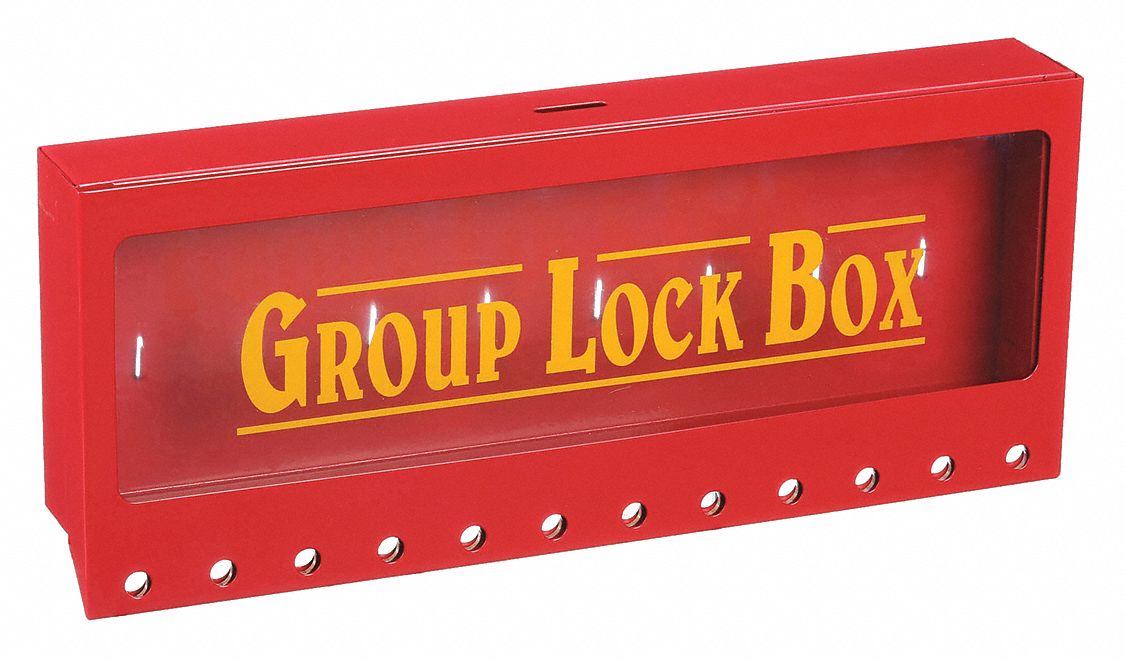 BRADY, Steel, Red, Group Lockout Box - 3WPH3|105715 - Grainger