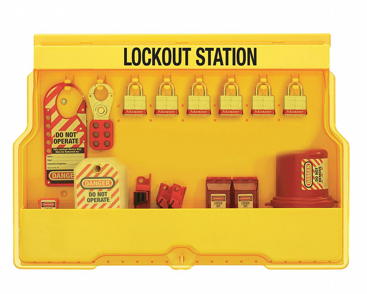 MASTER LOCK Lockout Station, Filled, Electrical Lockout, 15-1/2" x 23-1 ...