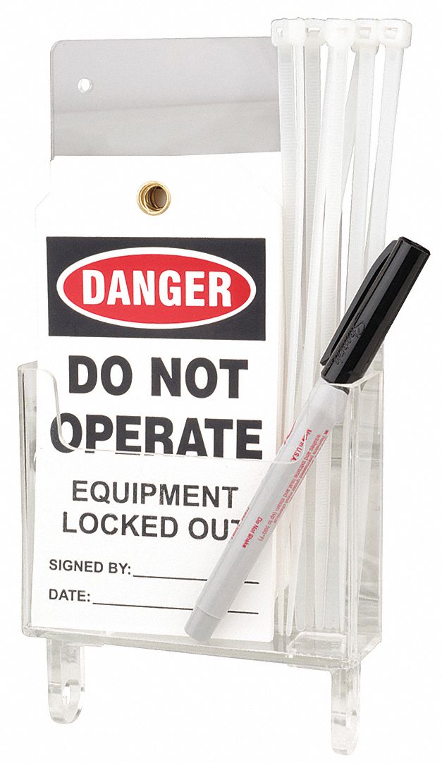 BRADY Prinzing Tag Holder Kit: Danger, Do Not Operate Equipment Locked ...
