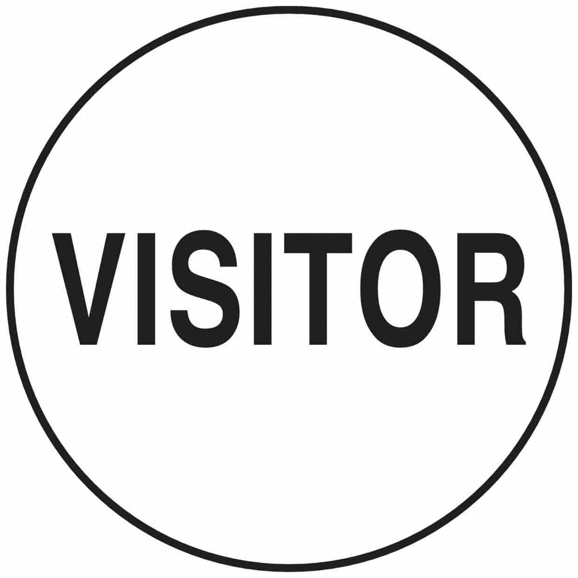 Visitor, 2 in Dia, Hard Hat Label - 3WRU8|42284 - Grainger