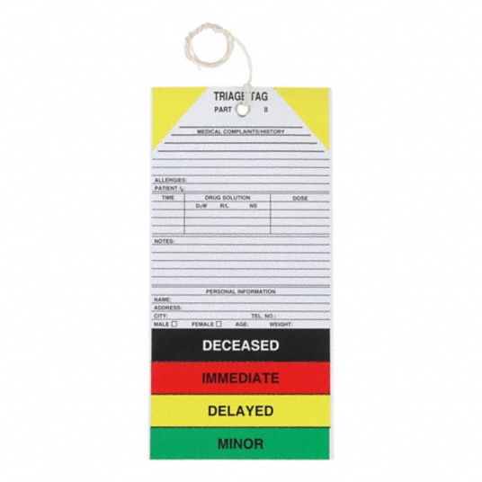 HARRIS INDUSTRIES, Poly Twine Tie, 4 1/4 in Overall Wd, Triage Tag ...