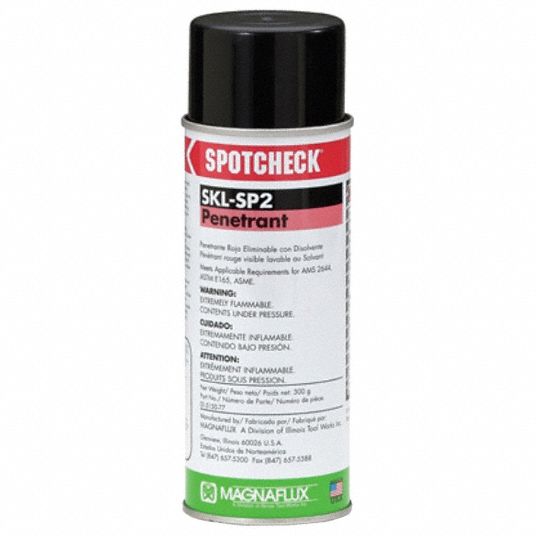 MAGNAFLUX Dye Penetrant: 10.5 oz, Aerosol Can - 3WU59|SKL-SP2 - Grainger