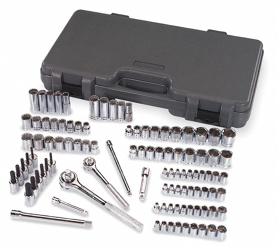 Socket Set, Drive Size 3/8 in, 1/4 in - Grainger