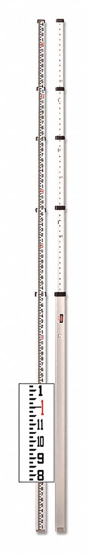 CST/BERGER, Telescoping, 4 3/16 ft – 16 ft, Telescoping Leveling Rod ...