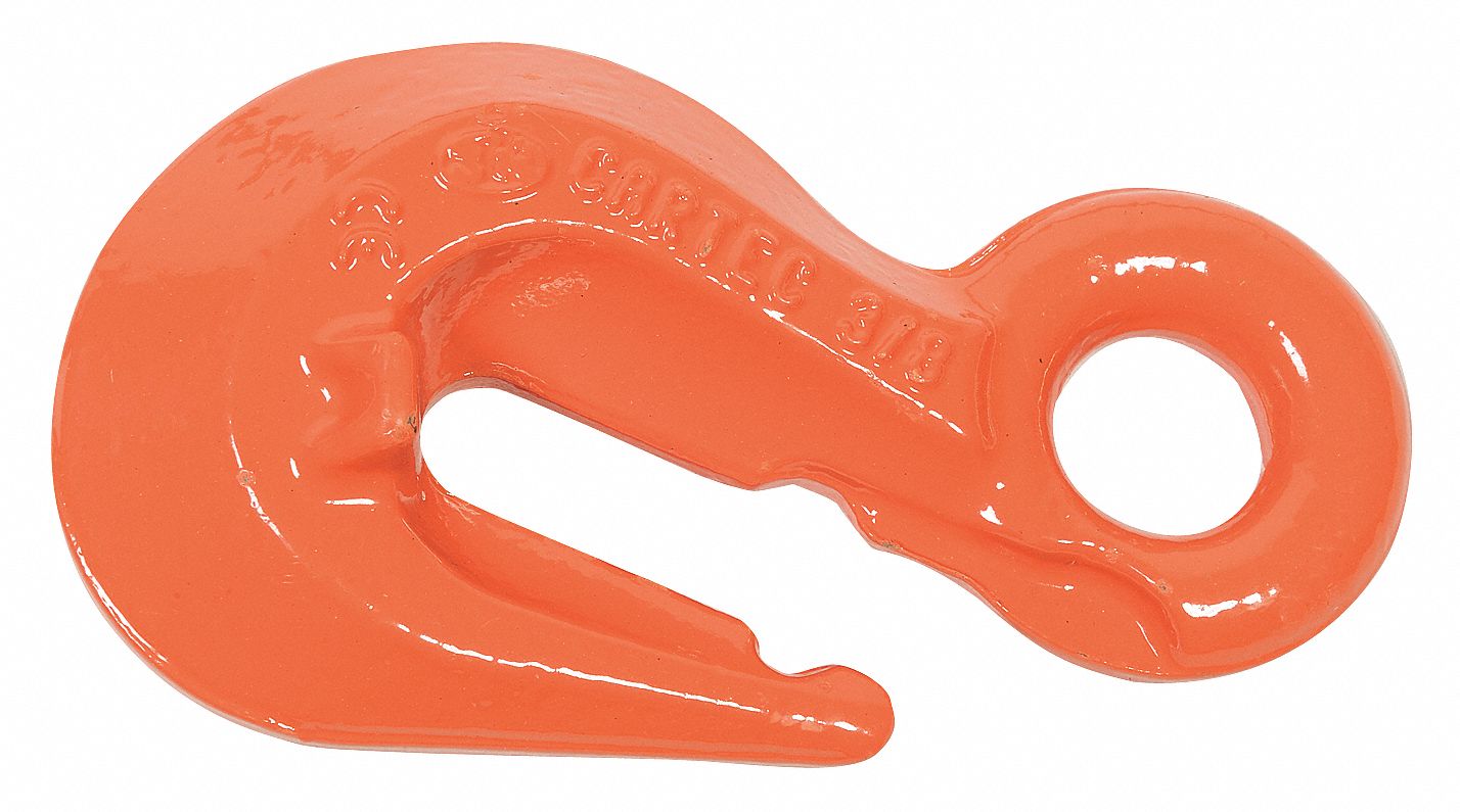 Grab Hook, Alloy Steel, 100 Grade, Eye, 3/8 in Trade Size, 8800 lb ...