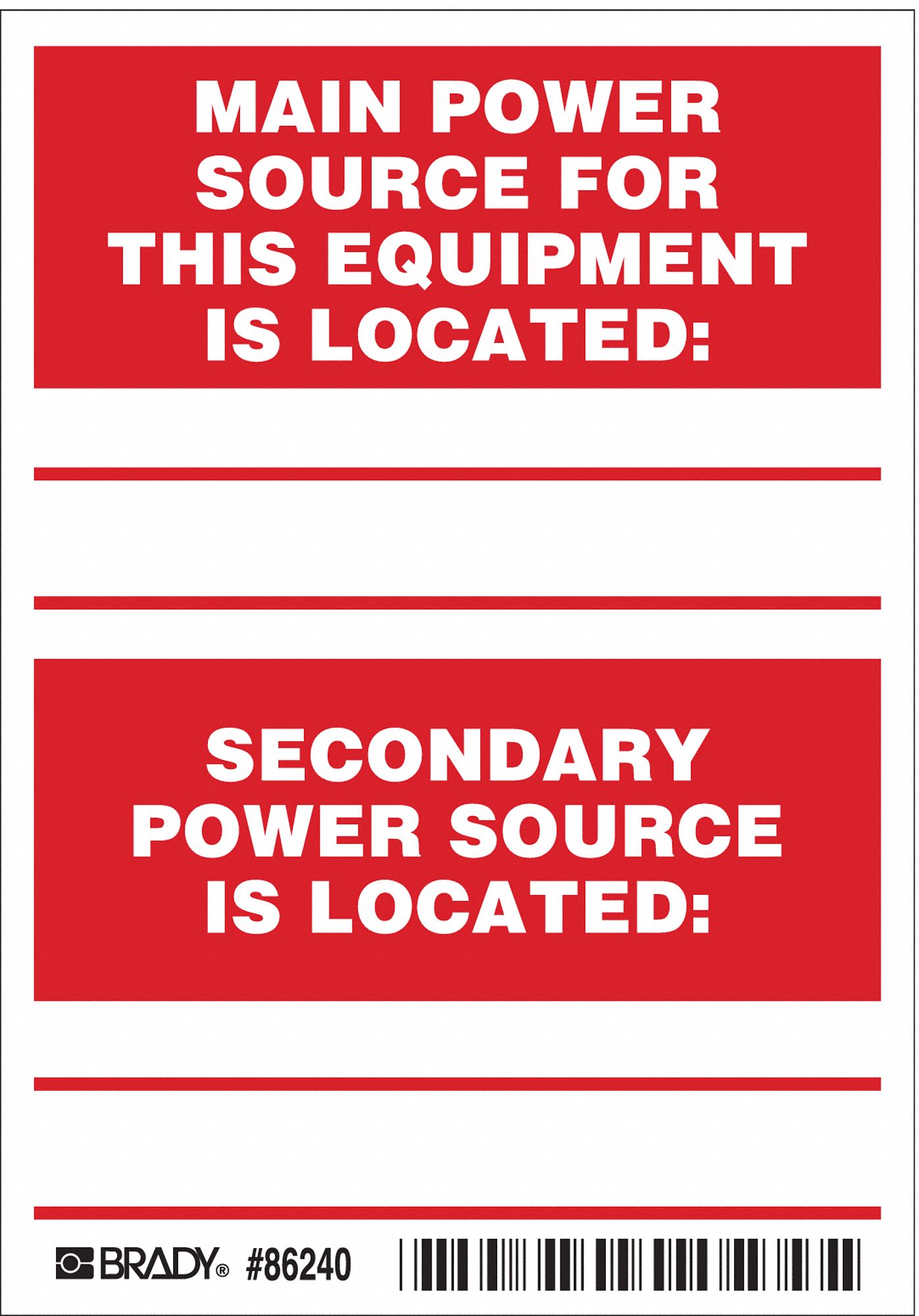 Polyester, Adhesive Sign Mounting, Machine/Equipment Label - 3WZZ1 ...