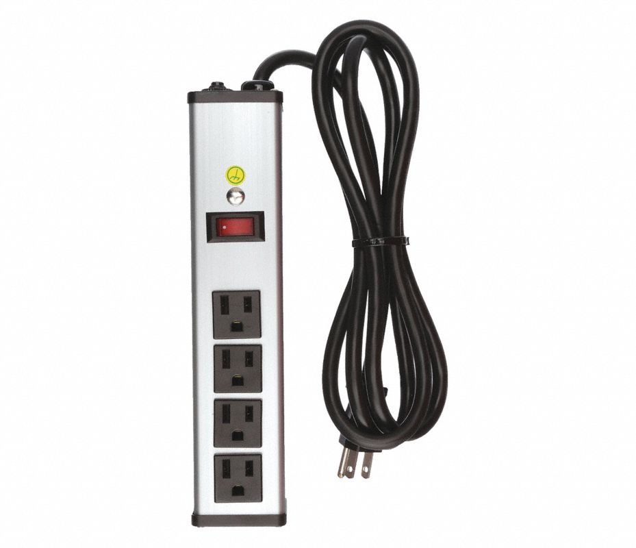 POWER FIRST Barra Multicontactos con 4 contactos Aluminio Gris - Barras ...