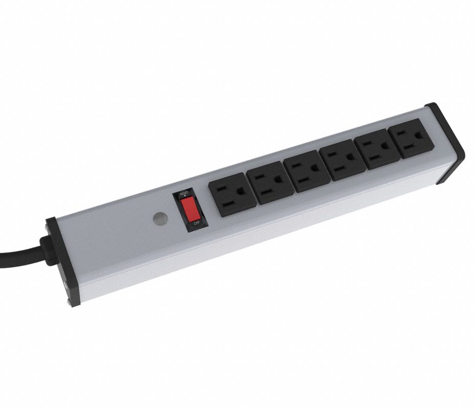 POWER FIRST Barra Multicontactos con 6 contactos Aluminio Gris - Barras ...