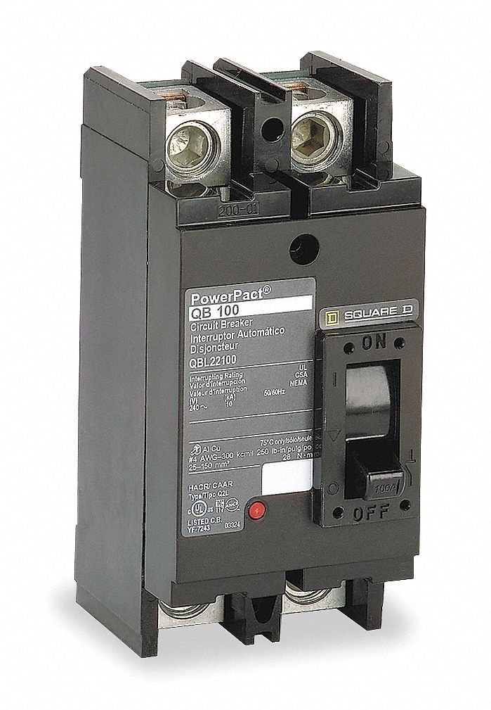 SQUARE D Molded Case Circuit Breaker, 125 A Amps, Number of Poles 2 ...