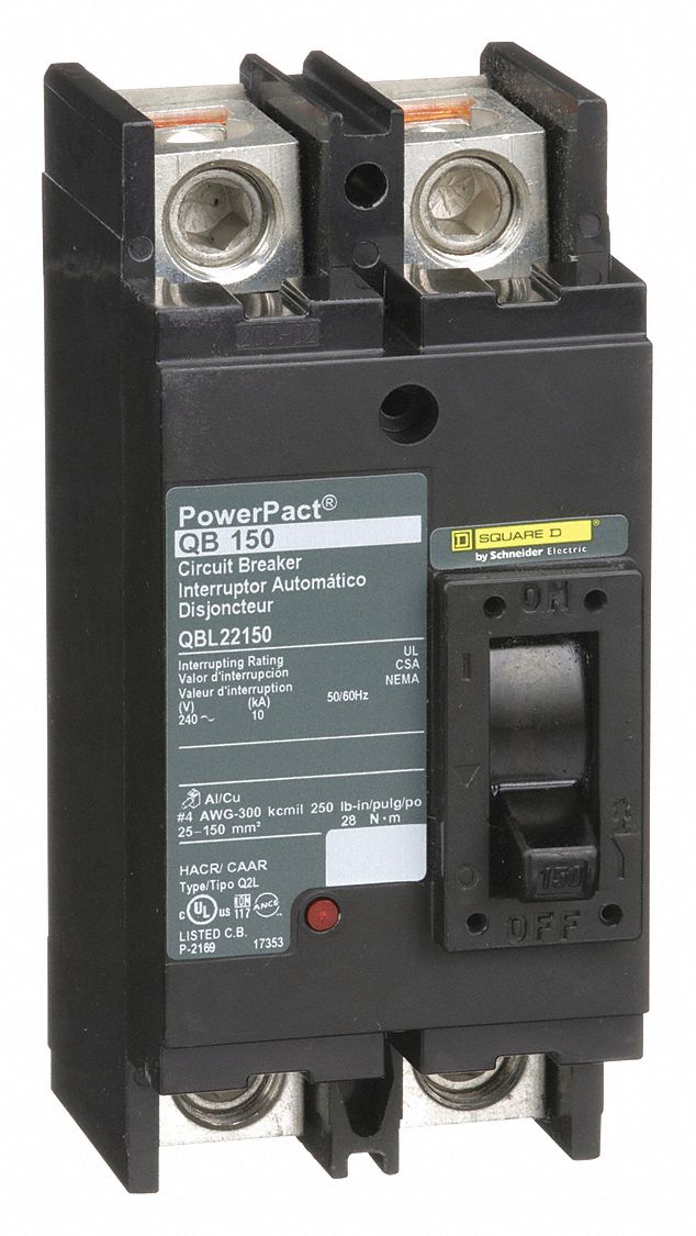 SQUARE D Molded Case Circuit Breaker: 150 A Amps, 10kA at 240V AC ...
