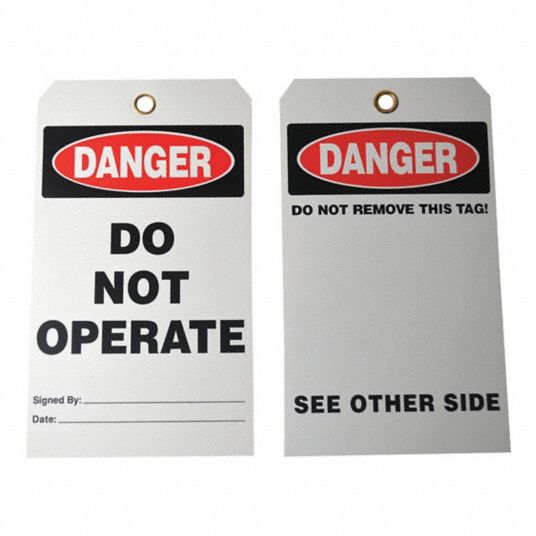 White, Cotton String, Danger Tags - 3XCA9|3XCA9 - Grainger