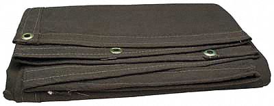 Canvas Tarp, Olive Drab, 7 ft 7 in x 9 ft 7 in Finished Size - Grainger