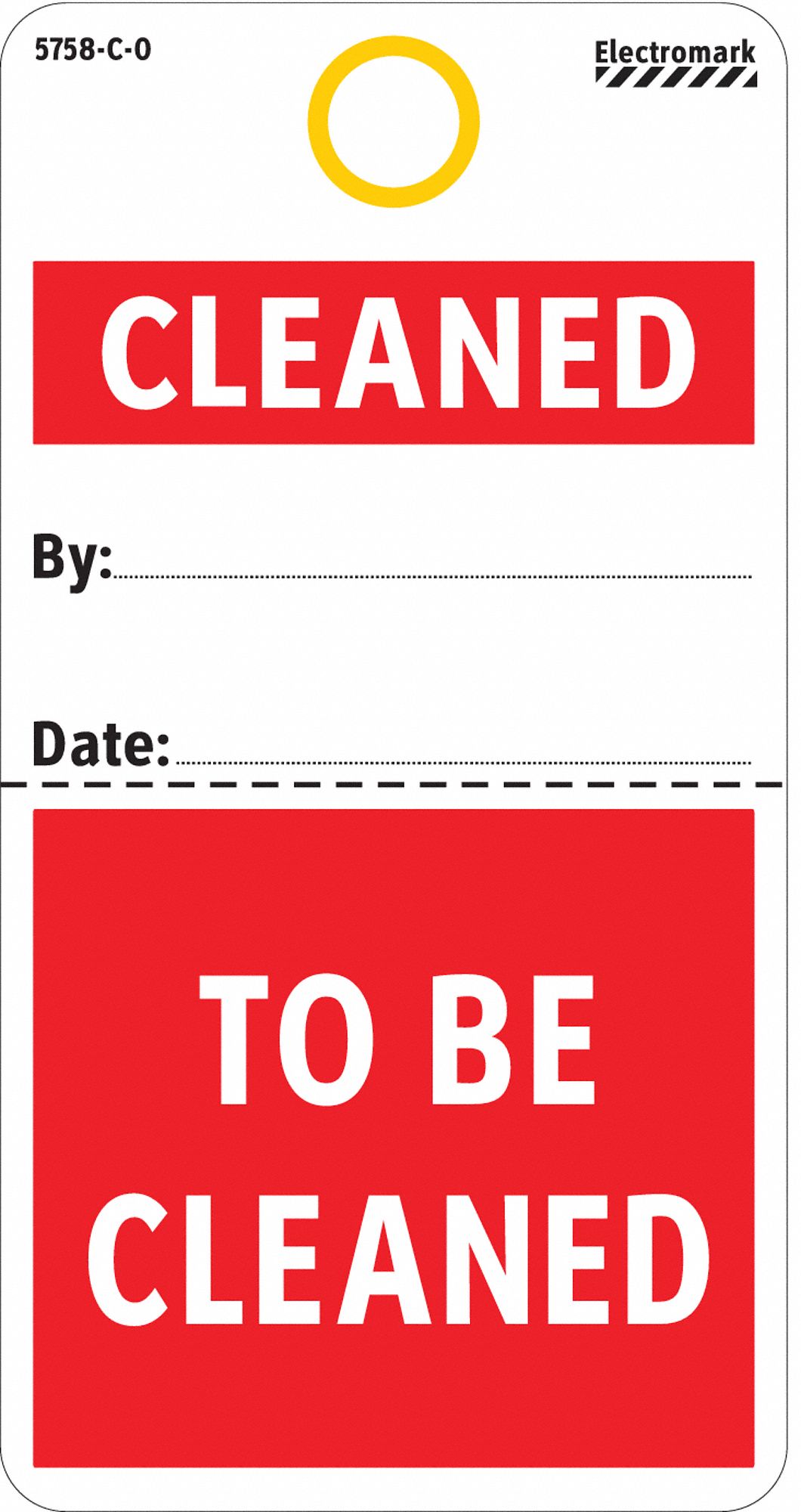 ELECTROMARK CLEANED TAG,5-3/4 X 3 IN,R/WHT,PK25 - Repair and ...