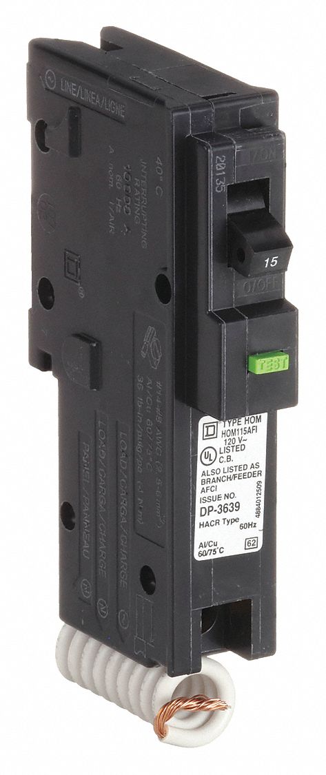 SQUARE D, 15 A, 120V AC, Miniature Circuit Breaker - 3XE15|HOM115AFI - Grainger