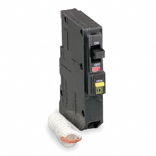 SQUARE D Miniature Circuit Breaker: 15 A, 120V AC, Single Phase, 10kA ...