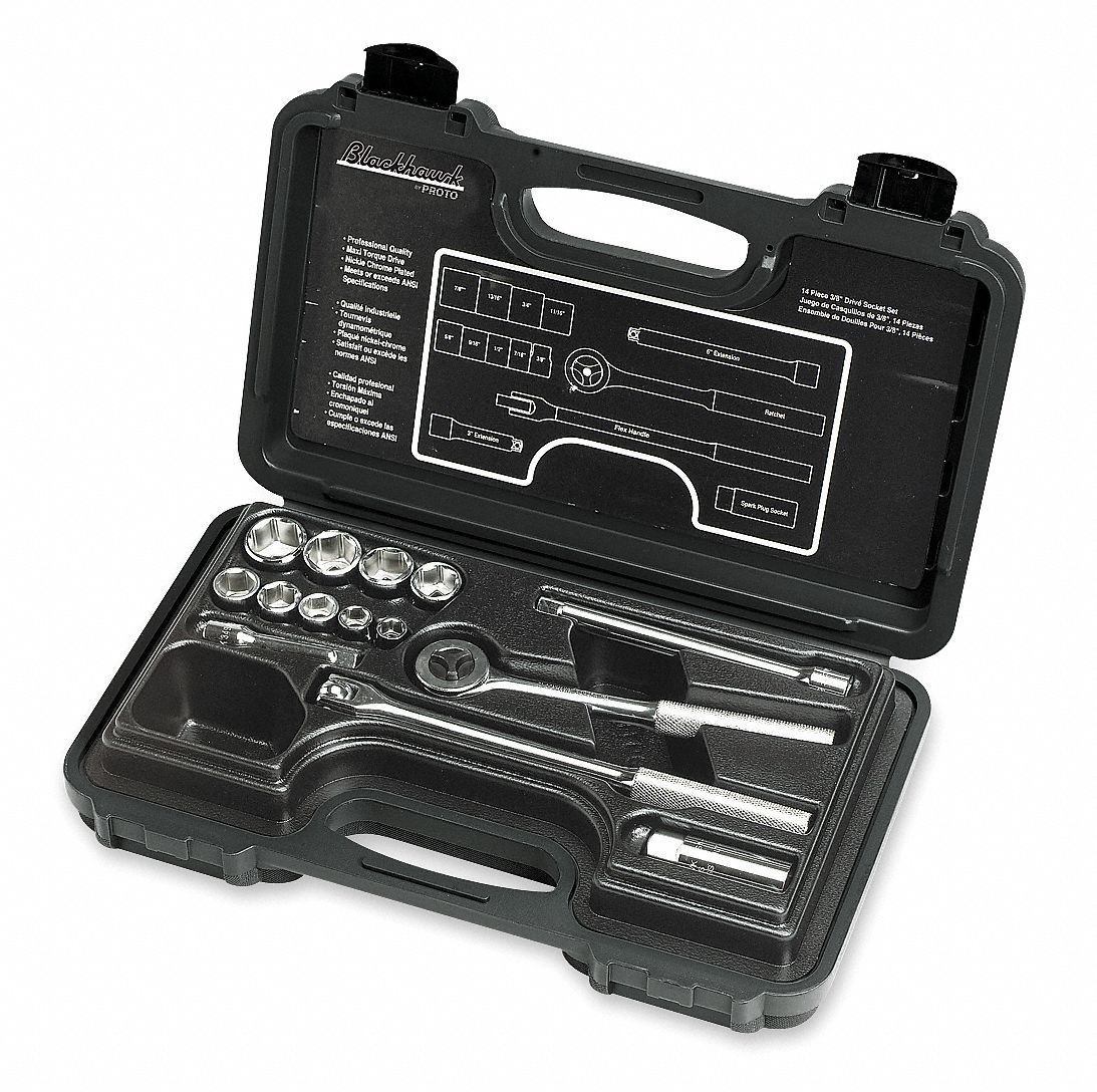 Socket Set Drive Size 3 8 In Grainger
