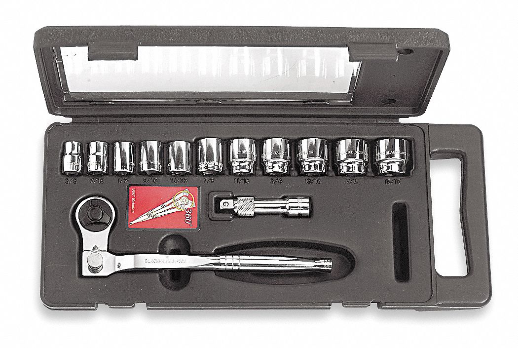 Socket Set Square Drive Size 3 8 In Grainger