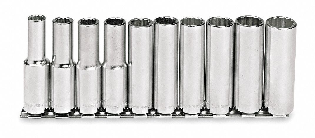 Socket Set Square Drive Size 1 2 In Grainger