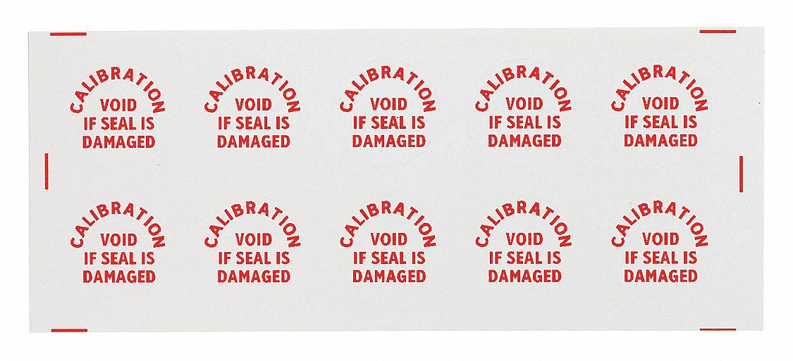 Red/White, Matte, Calibration Label - 3XFF2|C139 - Grainger