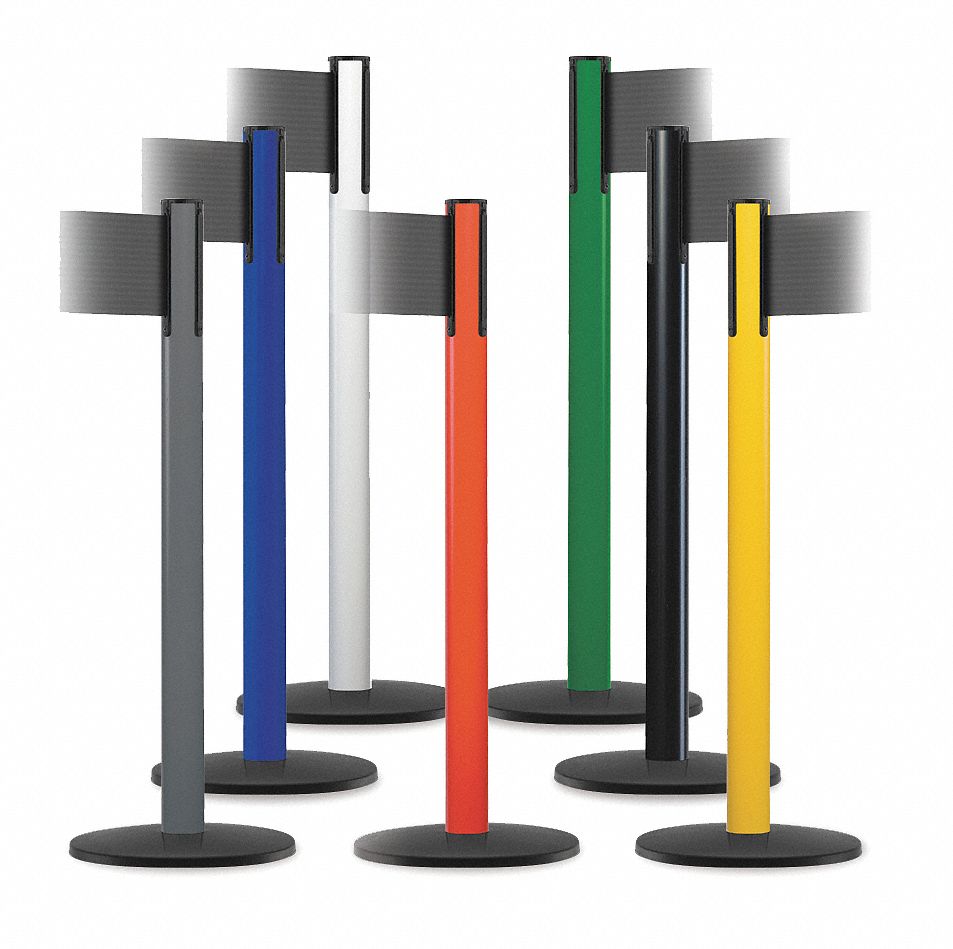 Indoor Post,Wide Webbing,Silver Gray - Grainger