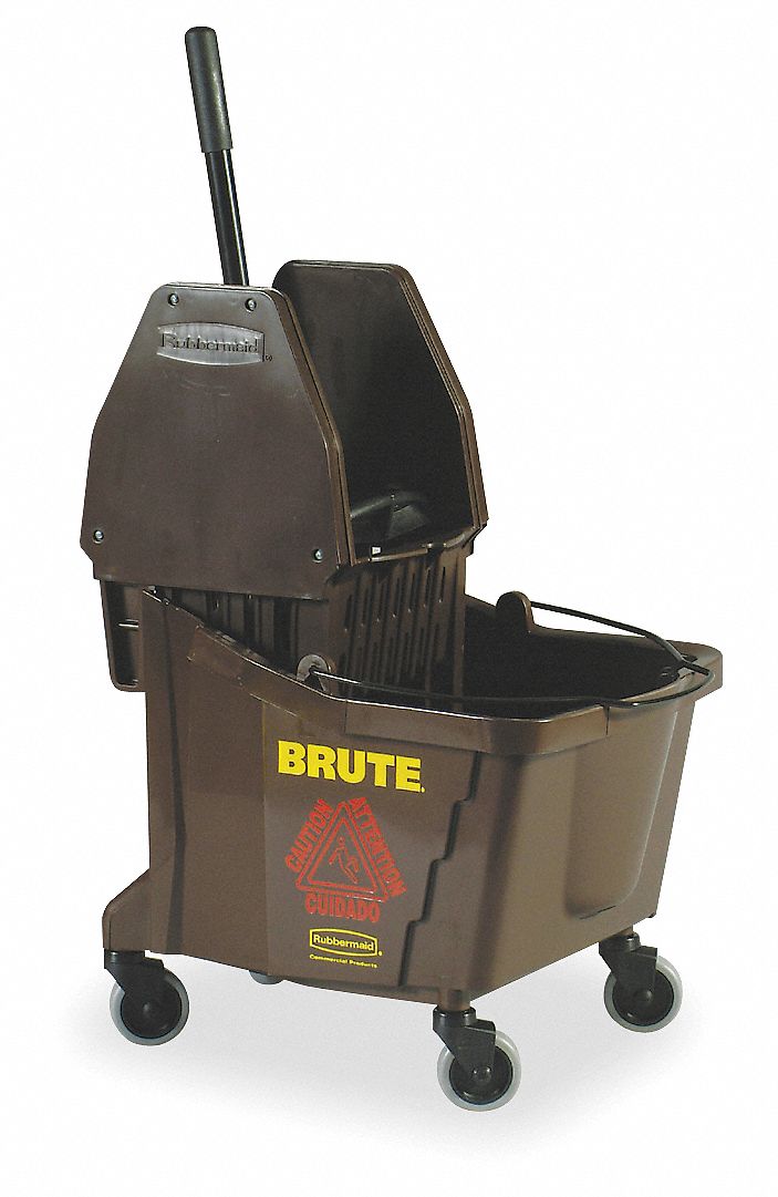 Brown Mop Bucket and Wringer, 8 3/4 gal - Grainger