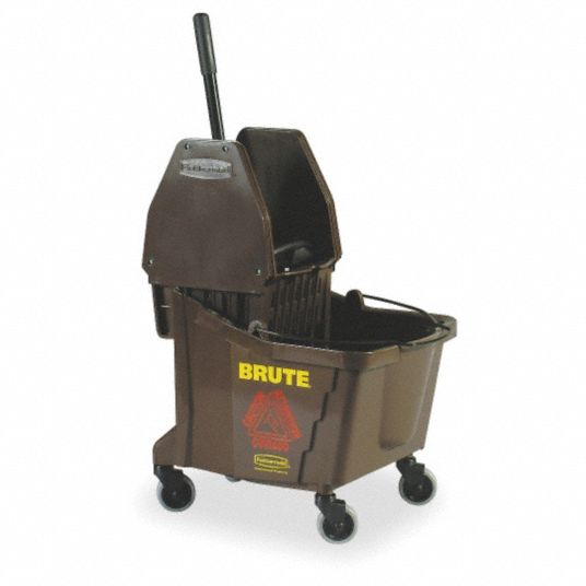 Brown Mop Bucket and Wringer, 8 3/4 gal - Grainger