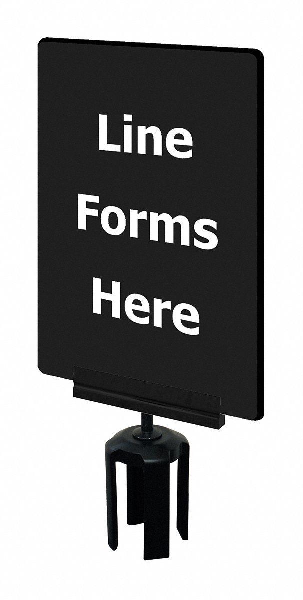 TENSABARRIER, Black, Line Forms Here Message, Acrylic Sign - 3XHV4|S17 ...