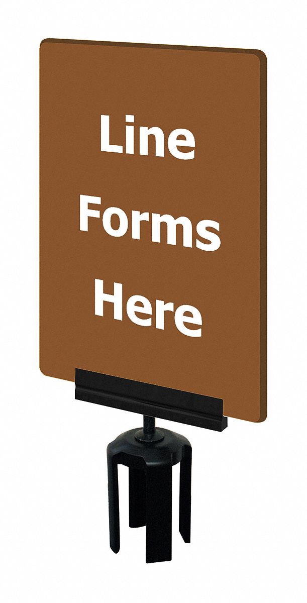 TENSABARRIER, Brown, Line Forms Here Message, Acrylic Sign - 3XHW3|S17 ...