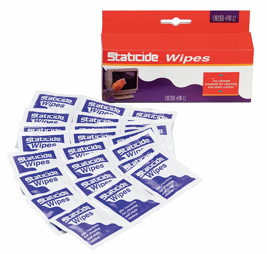 ACL STATICIDE, 5 x 8 in Sheet Size, 24, Anti-Static Wipes - 3XJY2|SW12 ...