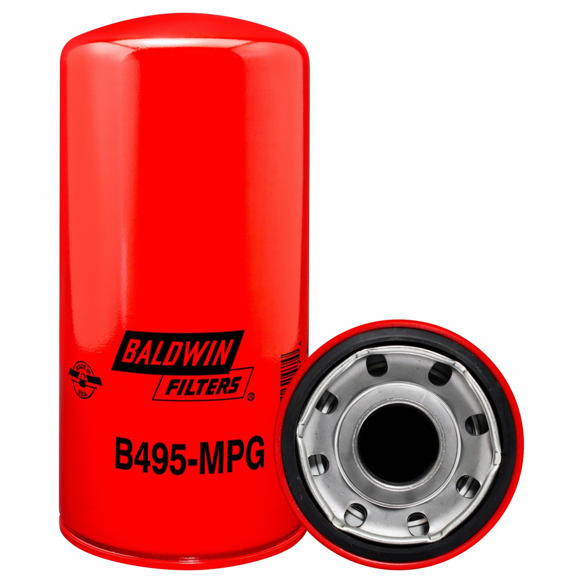 BALDWIN FILTERS, 1 5/8"-12 Thread Size, 9 15/16 in Overall Ht, Oil ...