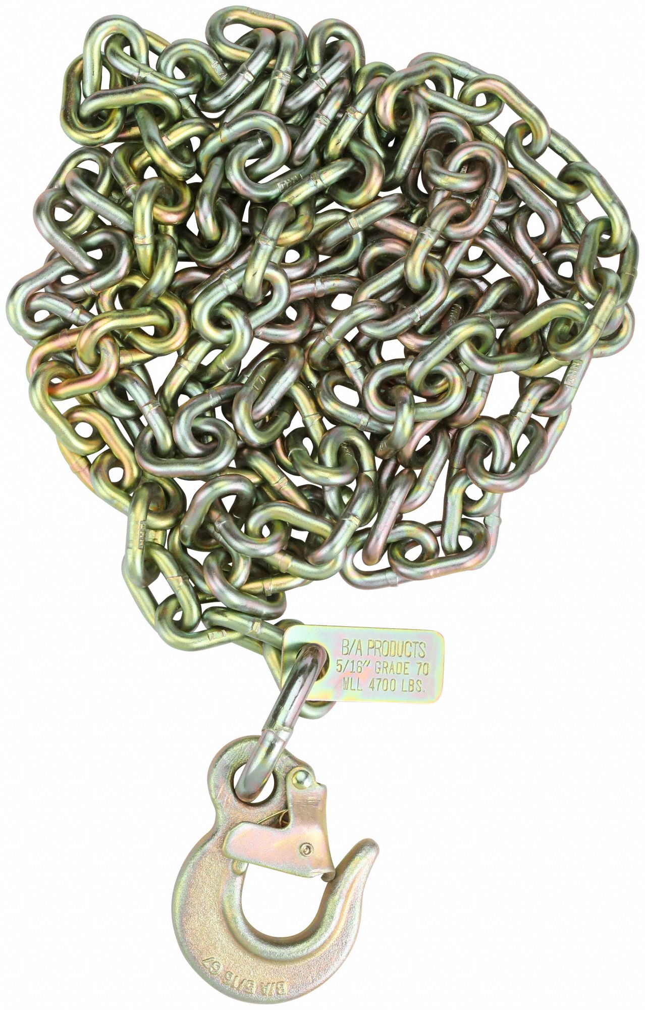 B/A PRODUCTS CO., 5/16 in Overall Hook Size, 70, Safety Chain - 3YFW6 ...