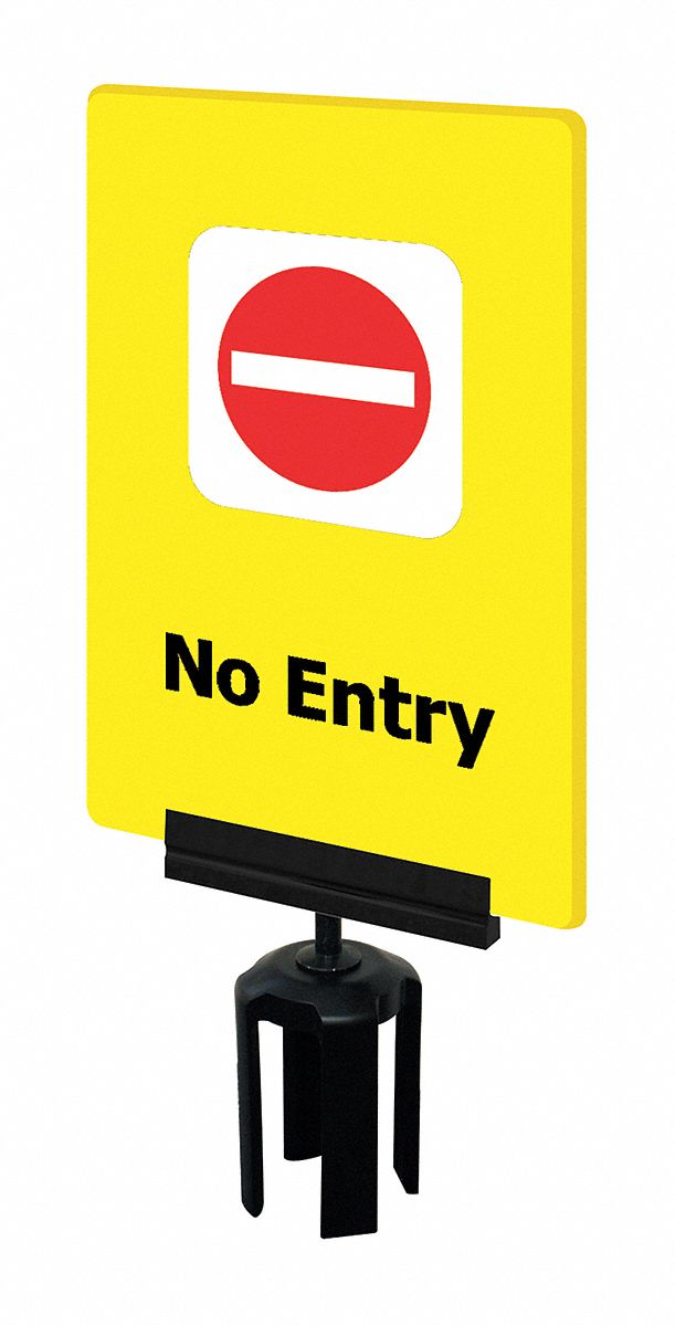 TENSABARRIER, Yellow, No Entry Message, Acrylic Sign - 3YHE5|S14-P-35 ...
