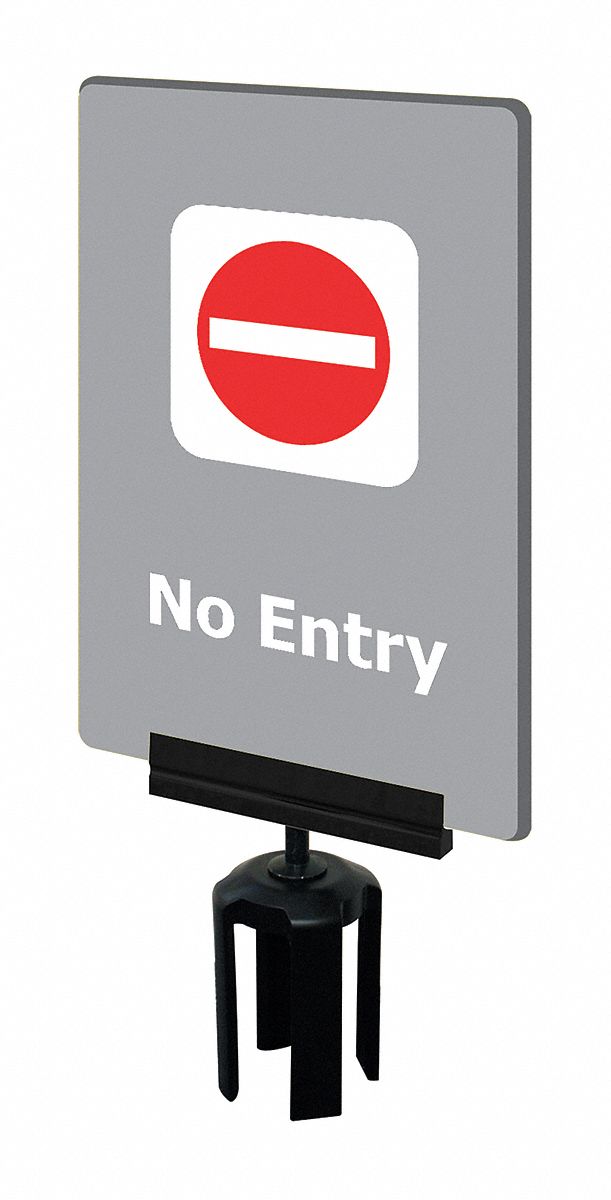 TENSABARRIER, Gray, No Entry Message, Acrylic Sign - 3YHE7|S14-P-36 ...