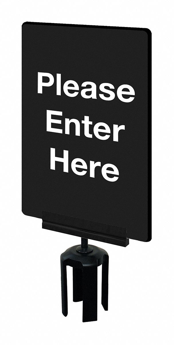 TENSABARRIER, Black, Please Enter Here Message, Acrylic Sign - 3YHF8 ...