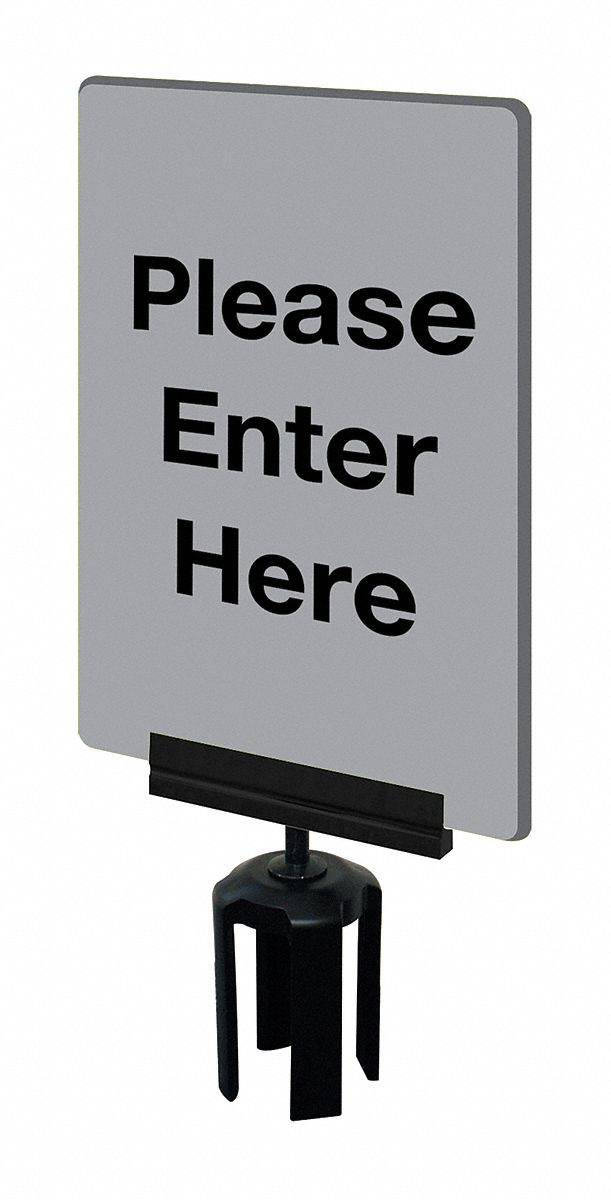 TENSABARRIER, Gray, Please Enter Here Message, Acrylic Sign - 3YHG3|S01 ...