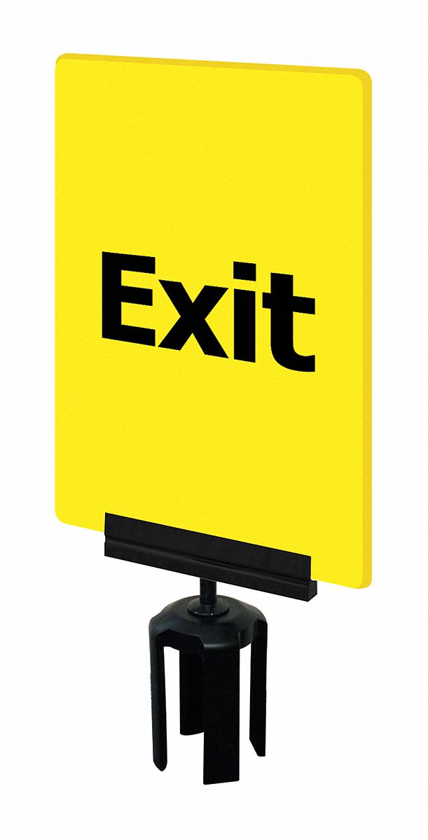 TENSABARRIER, Yellow, Exit (Front)/Exit Please Do Not Enter (Back ...