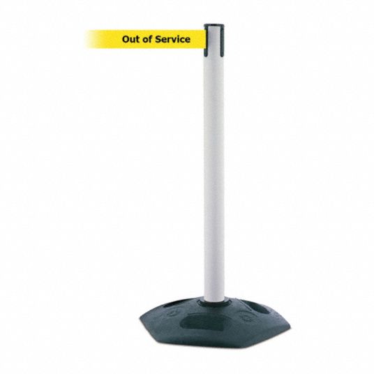 TENSABARRIER, Yellow, Out of Service, Barrier Post with Belt - 3YHX7 ...