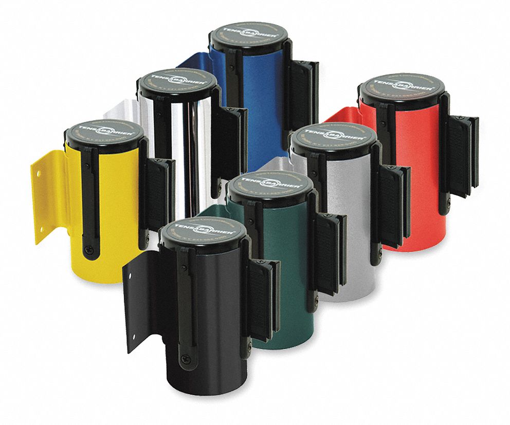 Retractable Belt Barrier, Black - Grainger