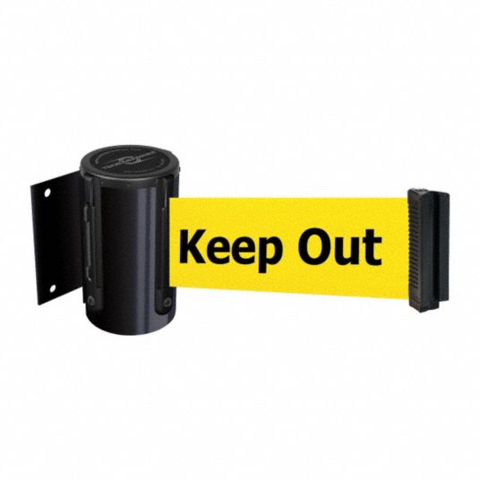 TENSABARRIER, 7 1/2 ft Belt Lg, Danger Messaging, Retractable Belt ...