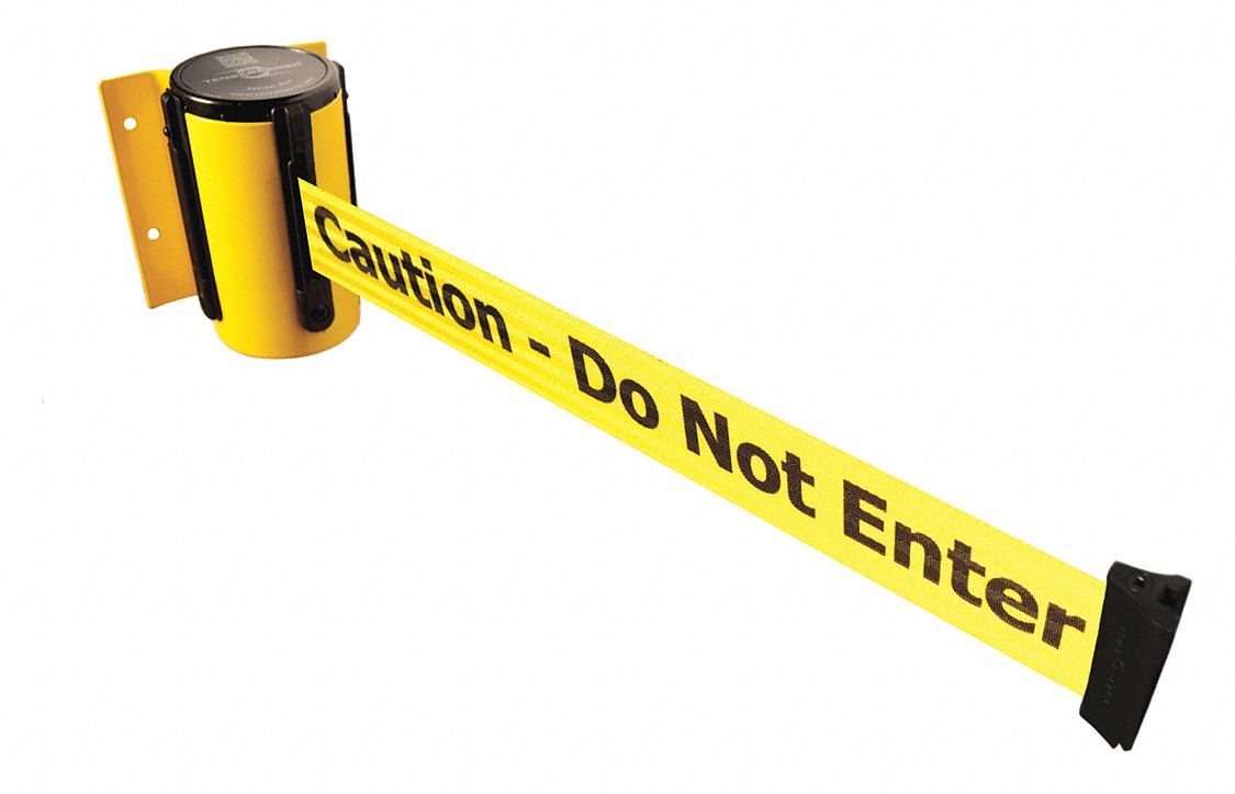 TENSABARRIER, Fixed Mounting Plate, 13 ft Belt Lg, Retractable Belt ...