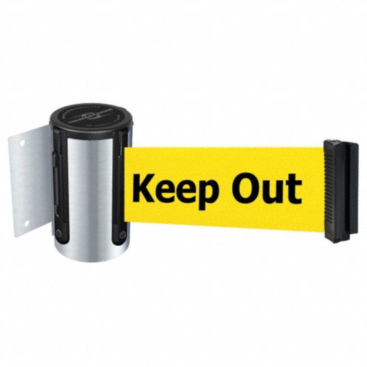 TENSABARRIER, 7 1/2 ft Belt Lg, Danger Messaging, Retractable Belt ...