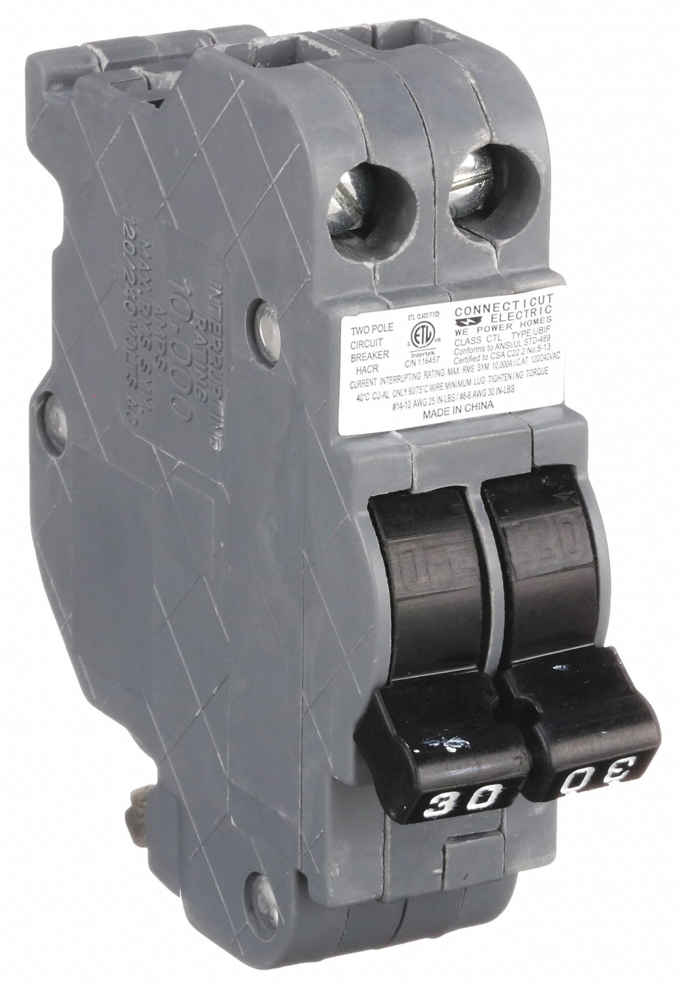 30 A Amps, 120/240V AC, Miniature Circuit Breaker - 3YMP6|UBIF0230N ...